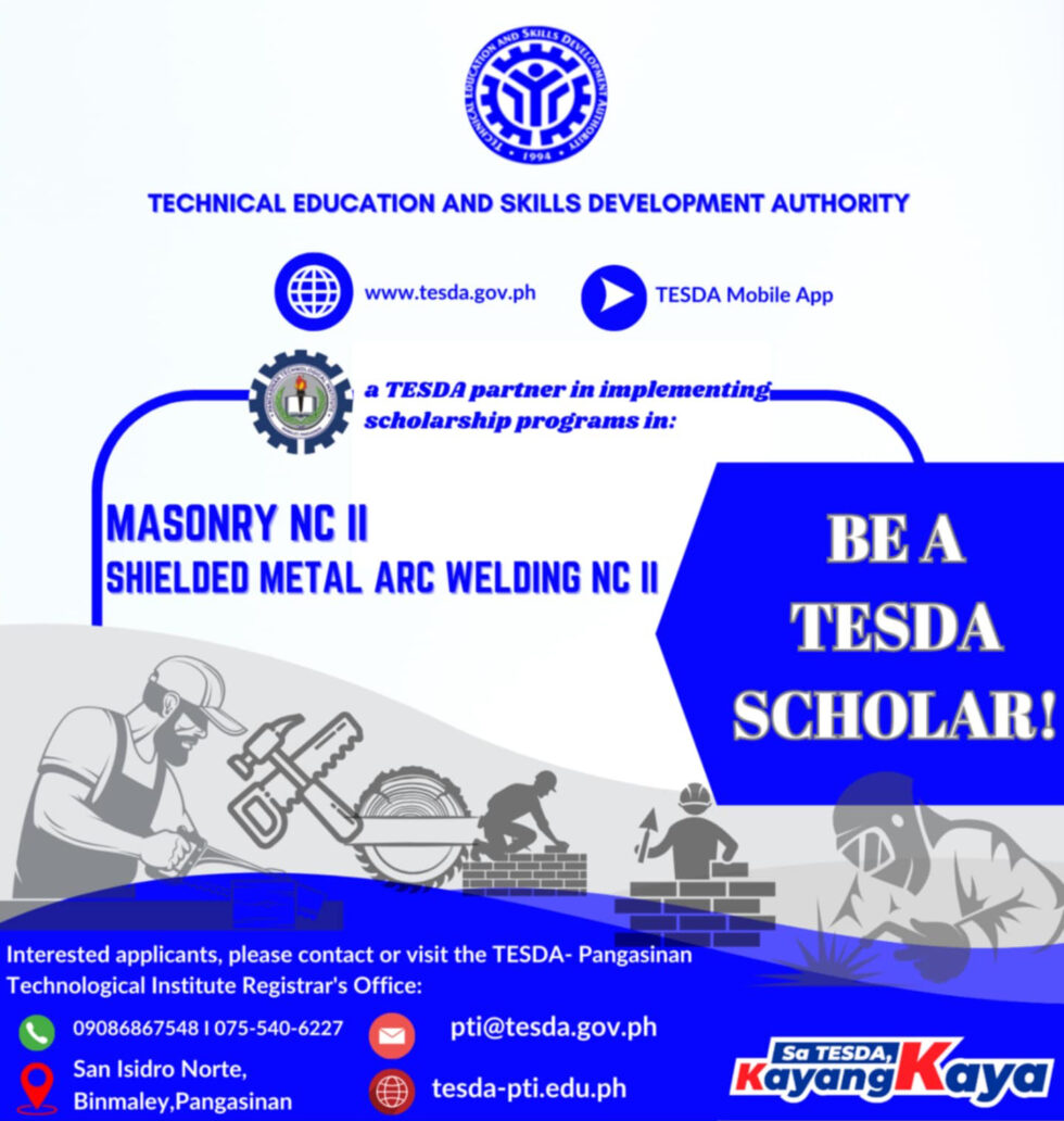TESDA | Pangasinan Technolgical Institute | Technical Education And ...