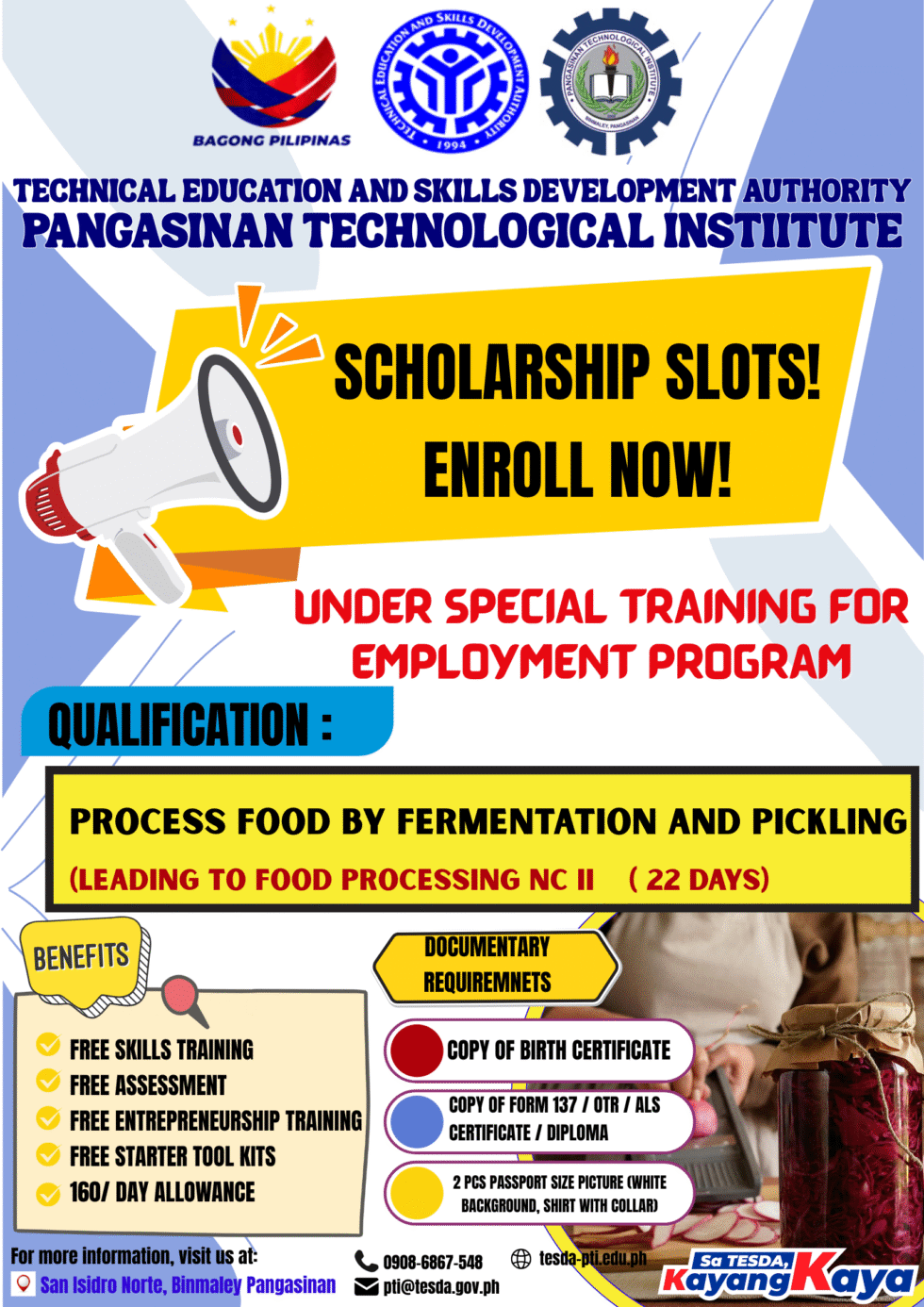 TESDA | Pangasinan Technolgical Institute | Technical Education And ... TESDA | Pangasinan Technolgical Institute | Technical Education And ...
